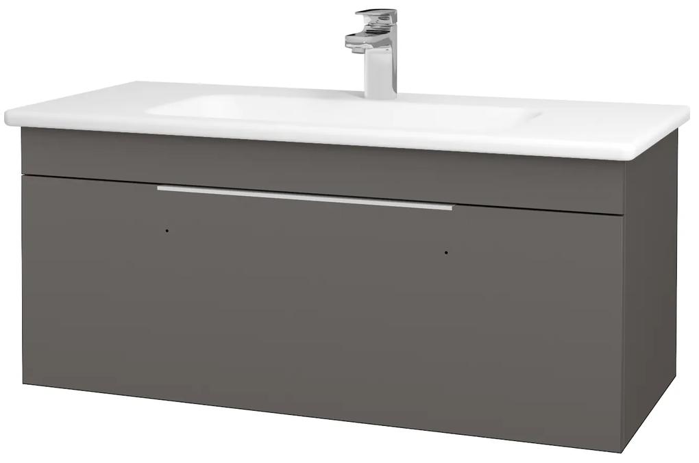 Dřevojas Koupelnová skříň ASTON SZZ 100 Varianta: N01 Bílá lesk / Úchytka T02 / D05 Oregon