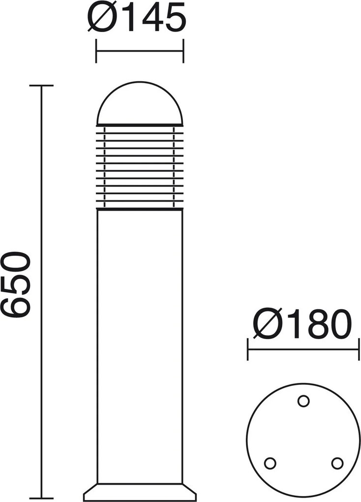 Cristher Nova E27 sloupkové svítidlo černé 650mm
