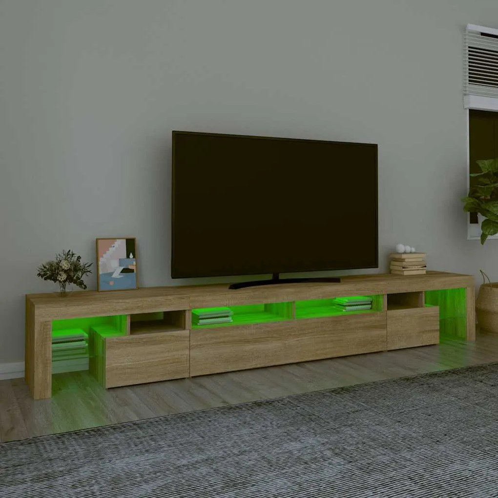 TV skříňka s LED osvětlením dub sonoma 260x36,5x40 cm 3152780