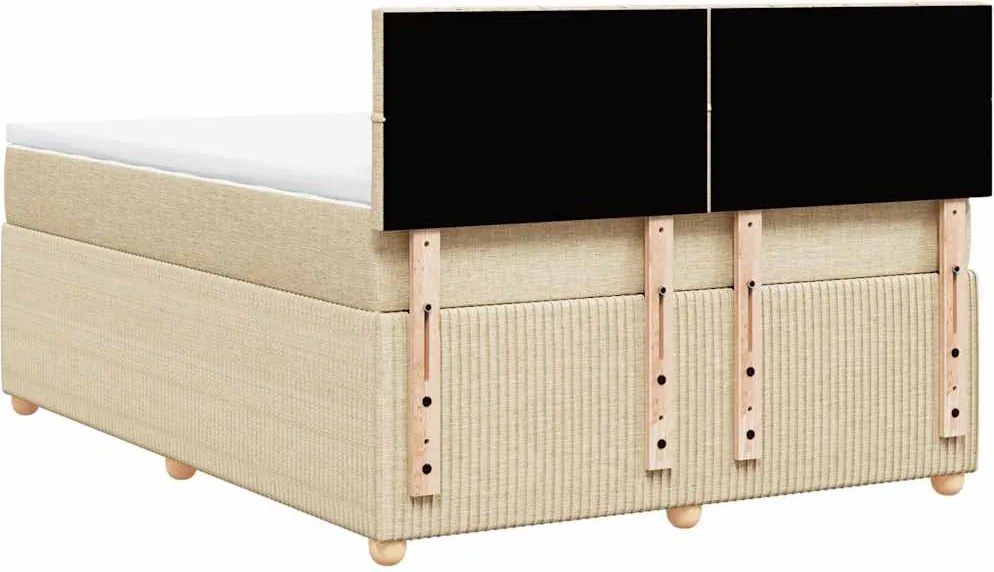 Box spring postel s matrací krémová 140x190 cm textil 3287456