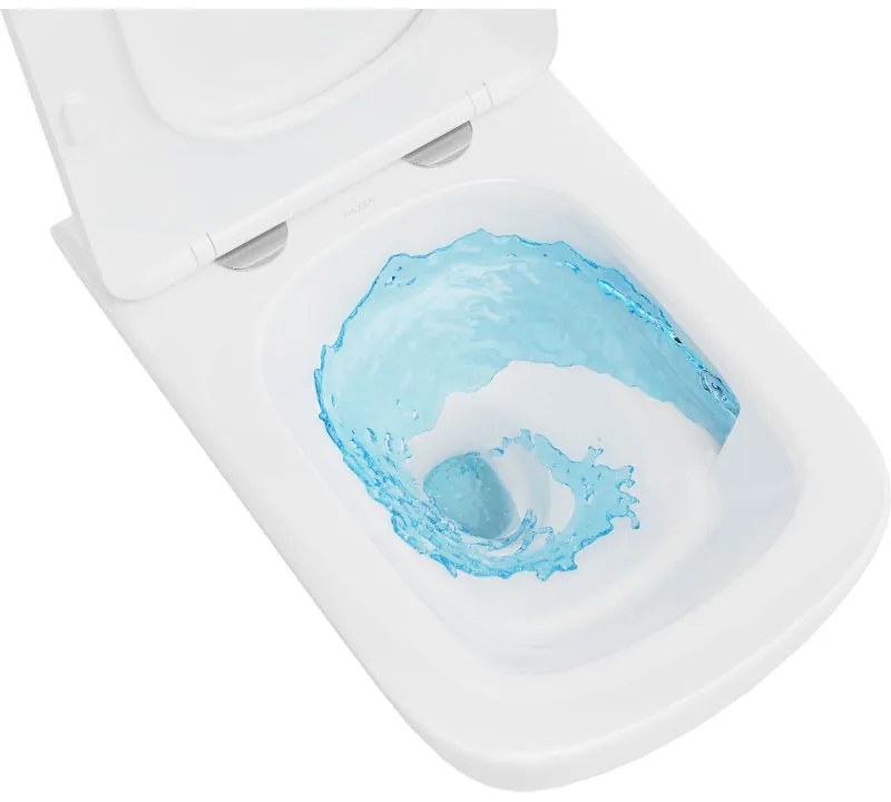 Mexen Timo, závěsná WC mísa 555x370x335 mm, Rimless Tornádo, bílá lesklá, 3365XX00T