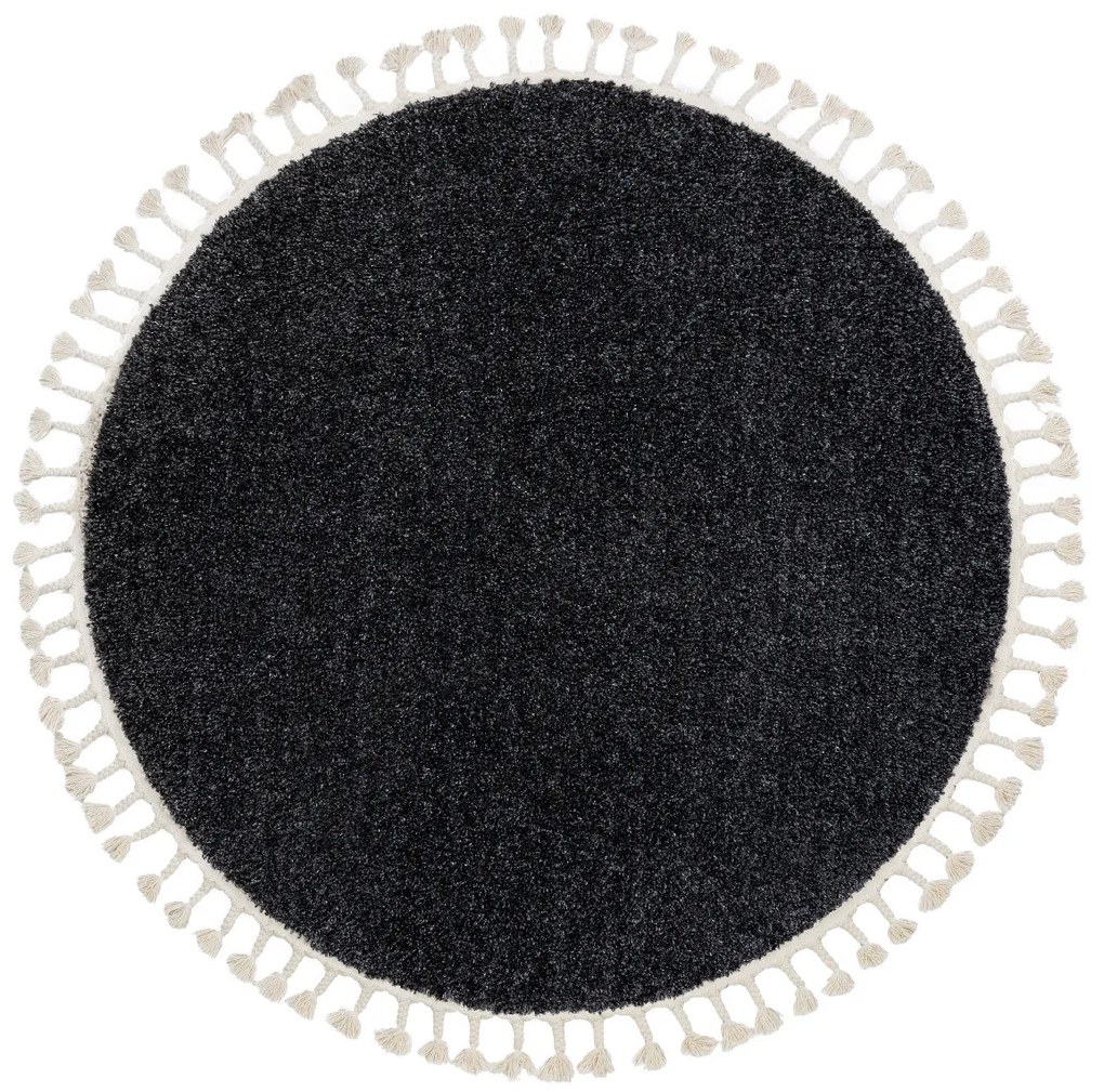 Dywany Łuszczów, Kusový koberec Berber 9000 grey kruh, 120x120 (průměr) kruh, šedá, obývací pokoj
