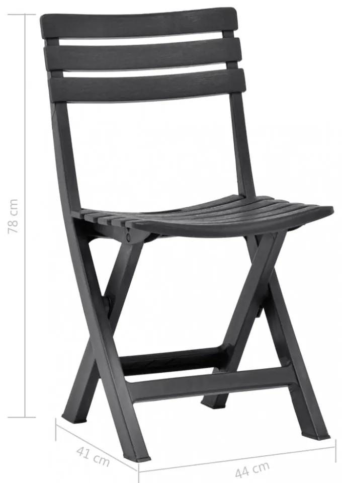 Skládací zahradní židle 2ks plast Dekorhome Bílá