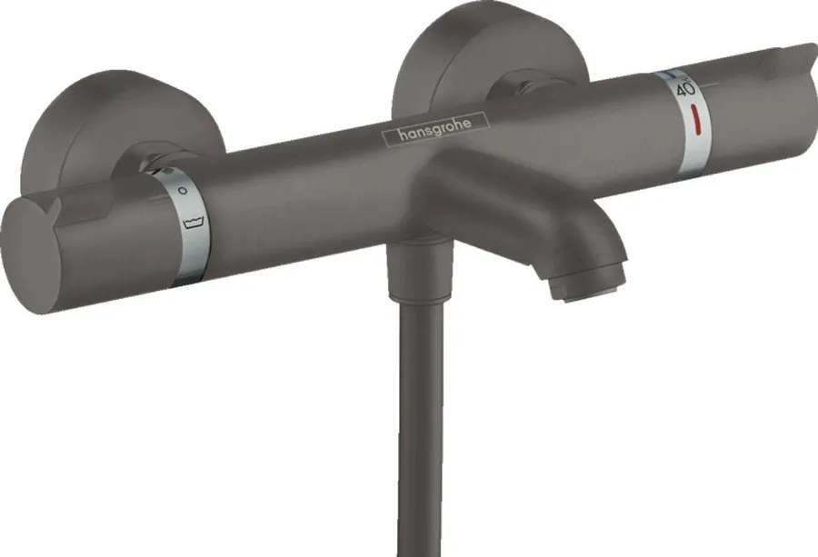 Hansgrohe Ecostat Comfort, termostatická vanová baterie, černá-chromová kartáčovaná, 13114340