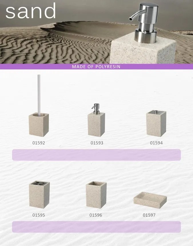 BISK Erga Sand, toaletní WC kartáč na postavení, pískový, ERG-01592