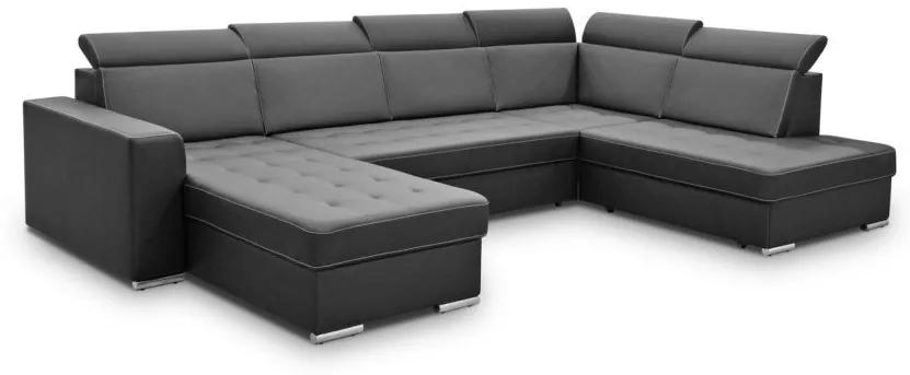 Casarredo - Komfort nábytek Rozkládací sedací souprava do U CONVERSO s úložným prostorem, výběr látek SK3 | Vyberte si umístění otomanu:: otomanu na levé straně (viz obrázek),potah: solar 12