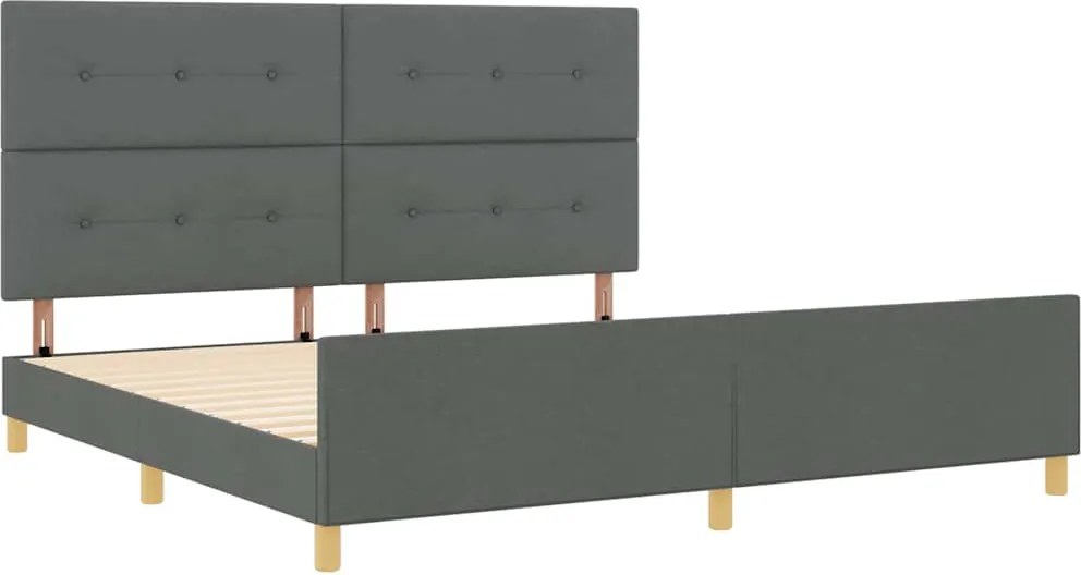Rám postele s čelo Tmavě šedá 200 x 200 cm textil 3344754