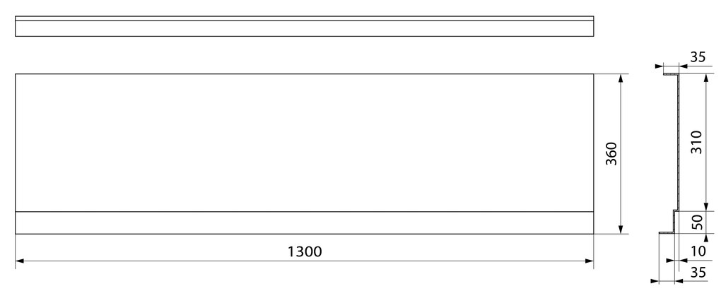 Polysan Polysan, DEEP PLAIN NIKA panel 130x36cm, 72956