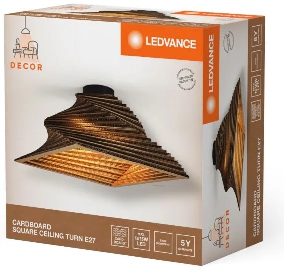 Ledvance - Stropní svítidlo DECOR CARDBOARD 1xE27/15W/230V 40x40 cm