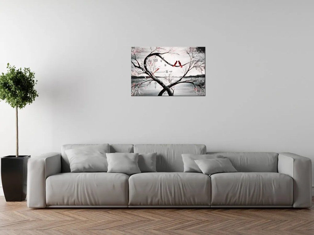 Gario Obraz s hodinami Ptačí láska Rozměry: 30 x 30 cm