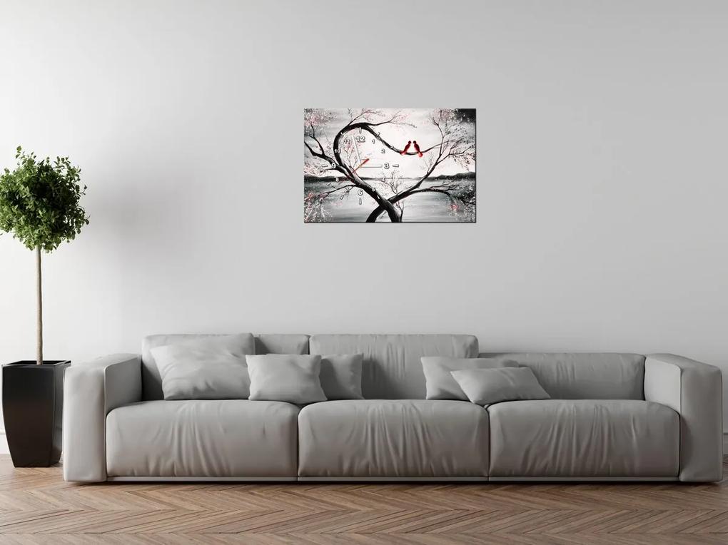 Gario Obraz s hodinami Ptačí láska Rozměry: 40 x 40 cm