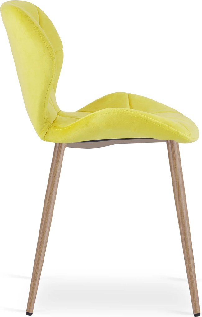 Jídelní židle MANGO VELVET, žlutá