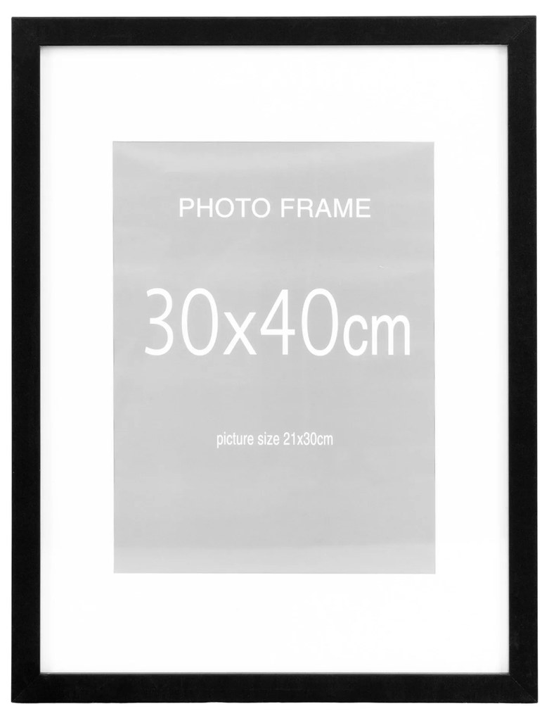 Sada 10ks fotorámečků na zeď Optic 30x40 cm černá/přírodní