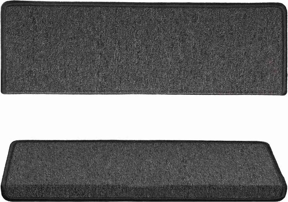 Schodové rohože 15 ks 65 x 21 x 4 cm antracitové s obdélníkovým okrajem 134567
