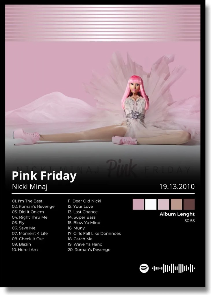 Plakát Nicki Minaj Dárek pro dívku, dekorace, album, ozdoba v rámečku A3