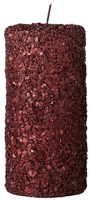 Dekorativní svíčka GLITERIA tmavě červená 15 cm