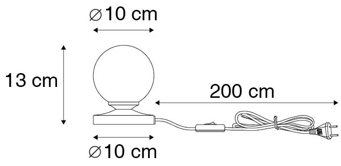 Moderní stolní lampa černá s kouřovým sklem - Atény