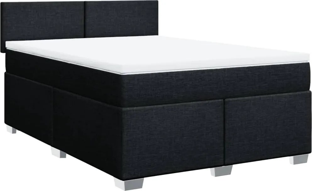Box spring postel s matrací černá 140 x 190 cm textil 3285878