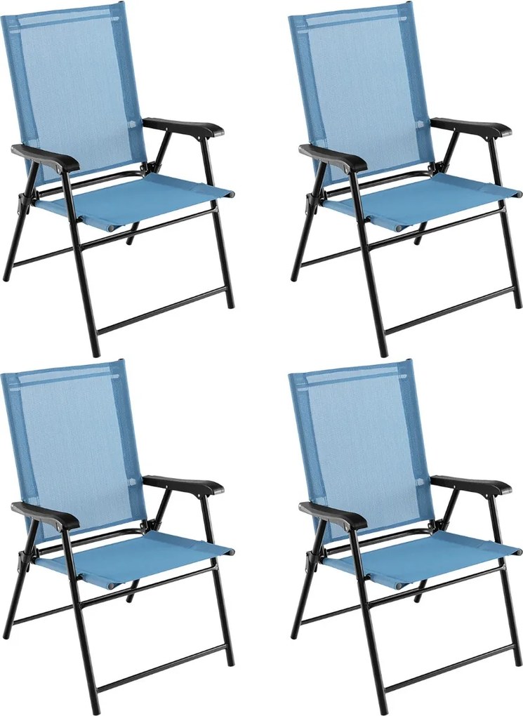 Costway Plážová lehátka Sada 2 skládacích terasových židlí – 65 × 60 × 93 cm