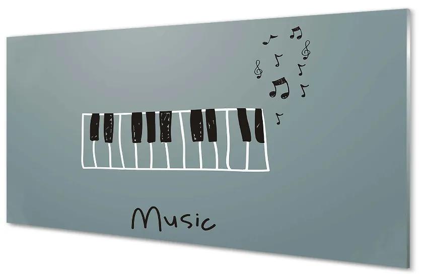 akrylový obraz noty na klavír 100x50 cm