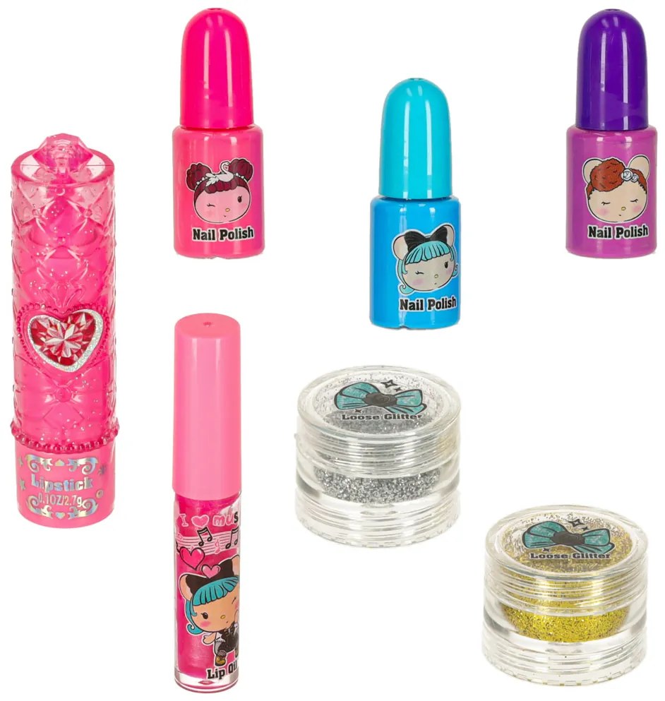 Creative Corner Sada na líčení a nehty make-up kosmetika stíny laky kufřík