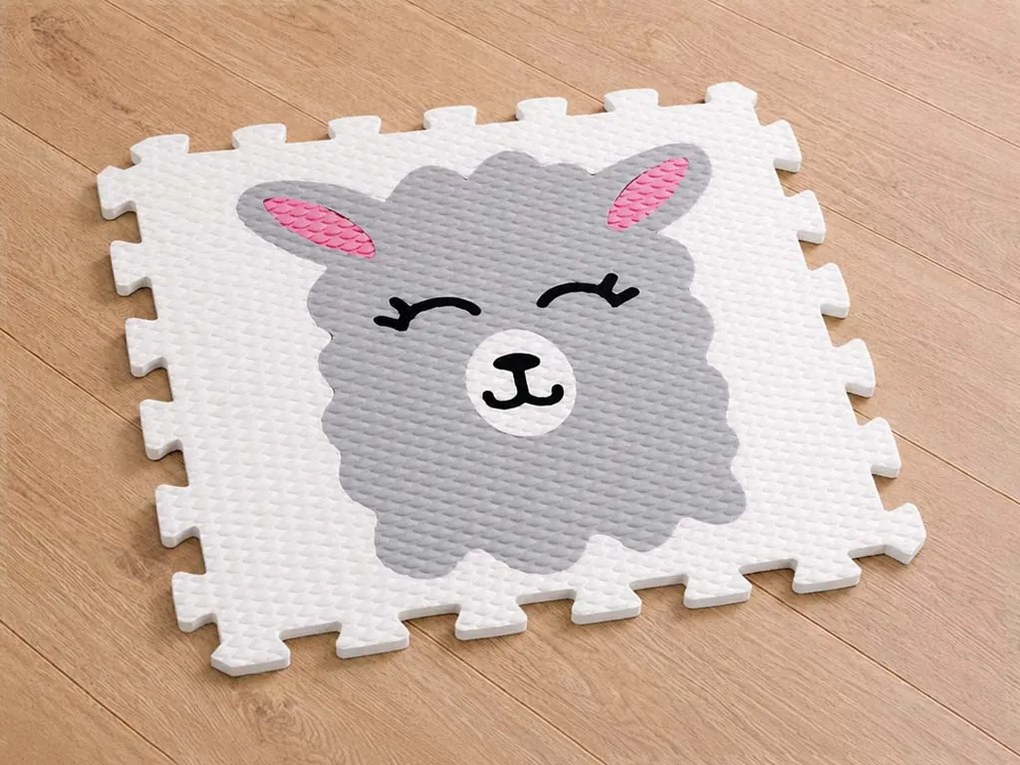 Hrací puzzle podložka do dětského pokoje LAMA Zvolte barvu: Světle šedá