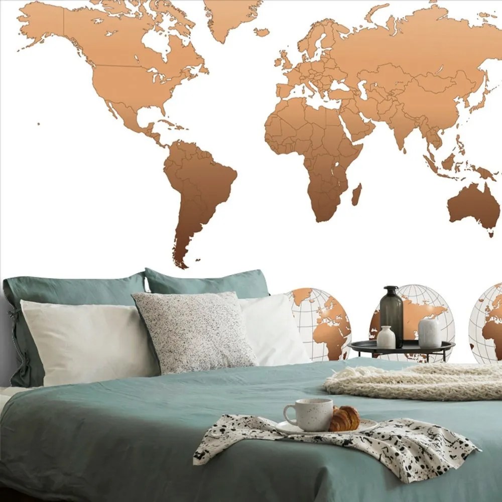 Samolepící tapeta globusy s mapou světa - 450x300 cm