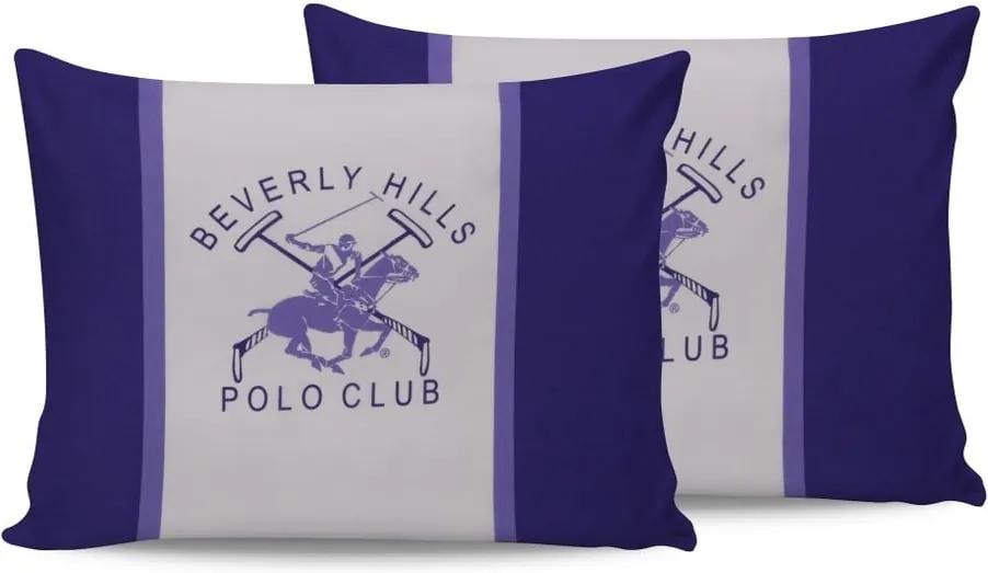 Sada 2 bavlněných povlaků na polštářky Polo Club Purple, 50 x 70 cm