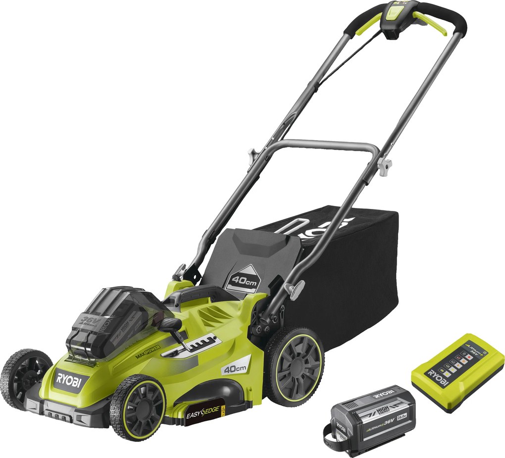 Ryobi RLM36X41H60PG 36V bezuhlíková sekačka na trávu s Power Assist šířka záběru 40cm