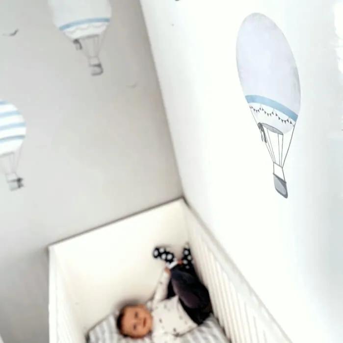 INSPIO Dětské samolepky na zeď - Modro-šedé horkovzdušné balóny
