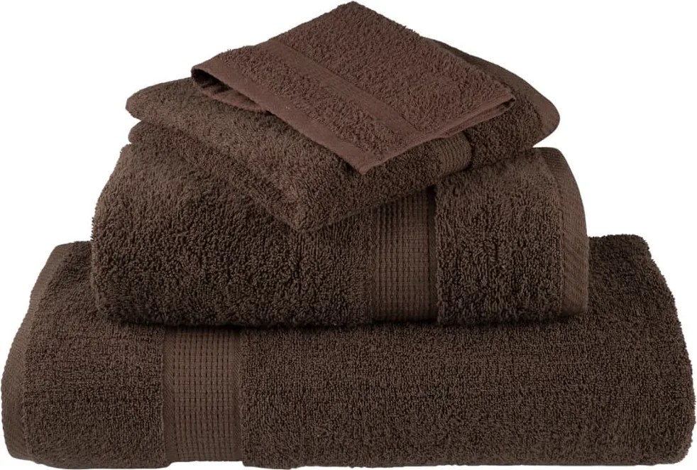 Prémiové ručníky do sprchy SOLUND 2 ks hnědé 70x140 cm 600 g/m² 137236