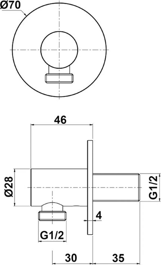 Sapho Sapho, Vyústění sprchy, kulatý, zlato mat, SG202G
