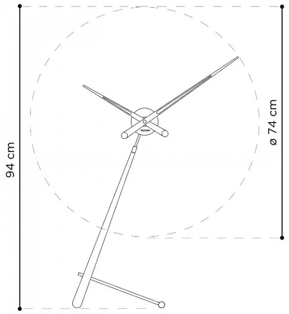 Designové stolní hodiny Nomon Puntero Graphite N 94cm