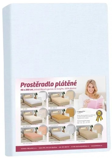 Bellatex Prostěradlo plátěné s gumou 90x200 cm světlá modrá