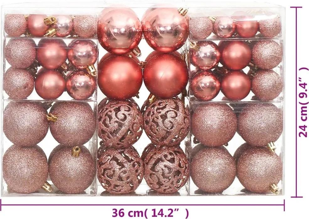 vidaXL Sada vánočních baněk 100 kusů [356102] Barva: Fialová