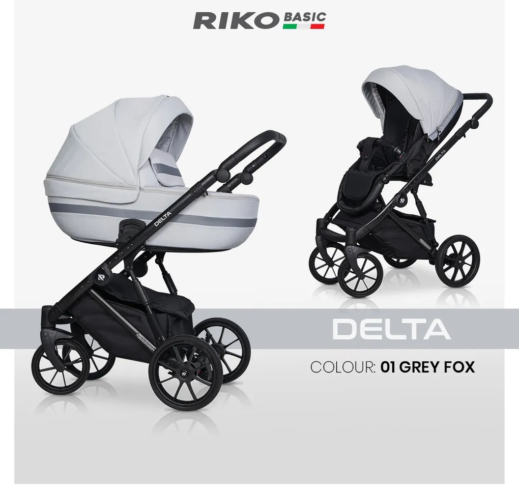 Kombinovaný kočárek Riko Basic Delta Grey Fox
