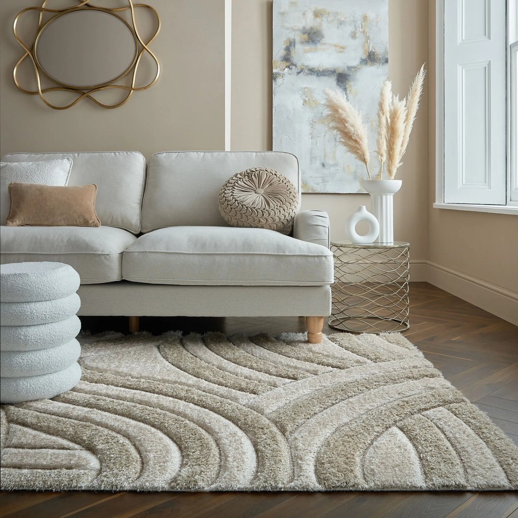 Kusový koberec Indulgence Velvet Carved Natural, 80x150, béžová, obývacia izba, Flair Rugs
