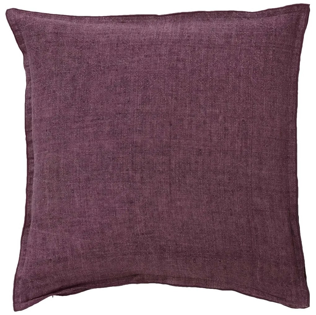 BUNGALOW Lněný povlak na polštář Beaujolais 50x50 cm, růžová barva, fialová barva, textil