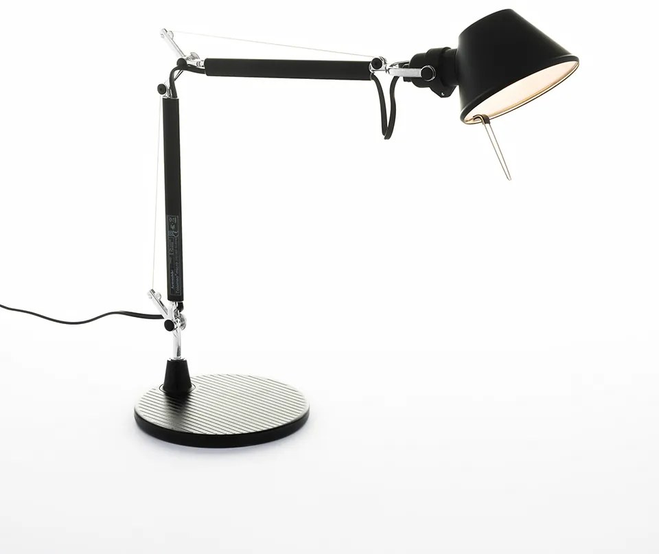 Artemide Tolomeo Micro tavolo, matně černá stolní lampa, 1x6W LED E14, 45+37 cm