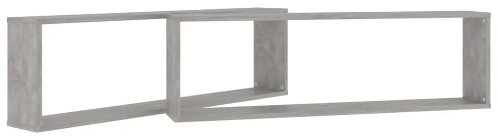 Nástěnné krychlové police 2 ks betonově šedé 100 x 15 x 30 cm - Default Title