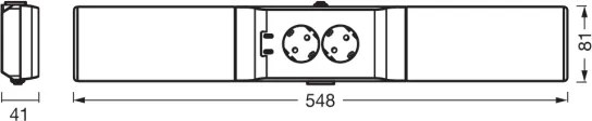 Osram - LED Stm podlinkové svítidlo se zásuvkami UNDERCABINET LED/10W/230V černá