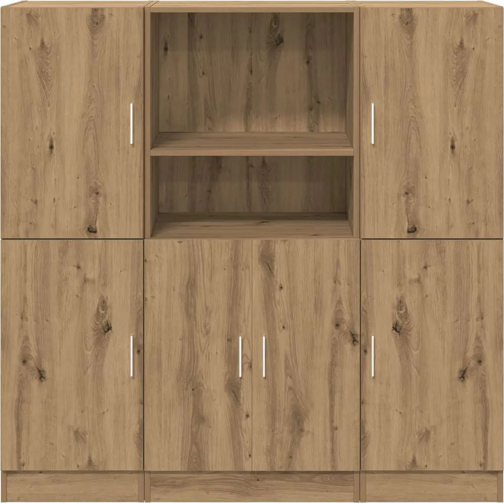 Sada 3 kusů kuchyňských skříněk dub artisan kompozitní dřevo 3324159