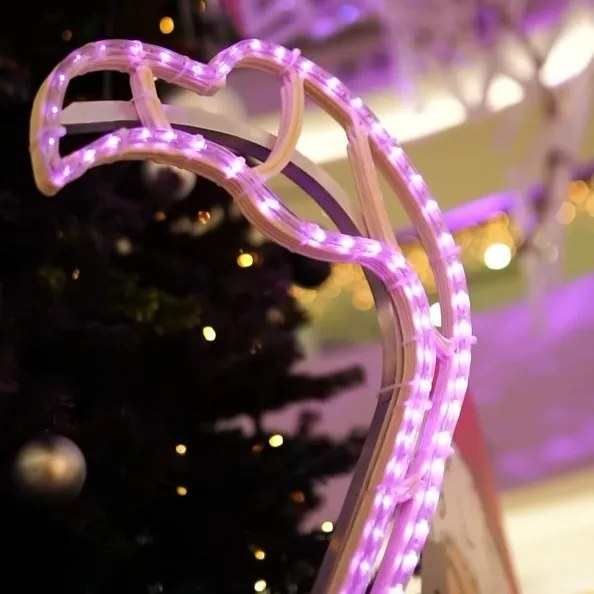Easy Fix světelná LED hadice venkovní, 50 m, růžová, 1500 diod, čirý kabel, IP44, cívka