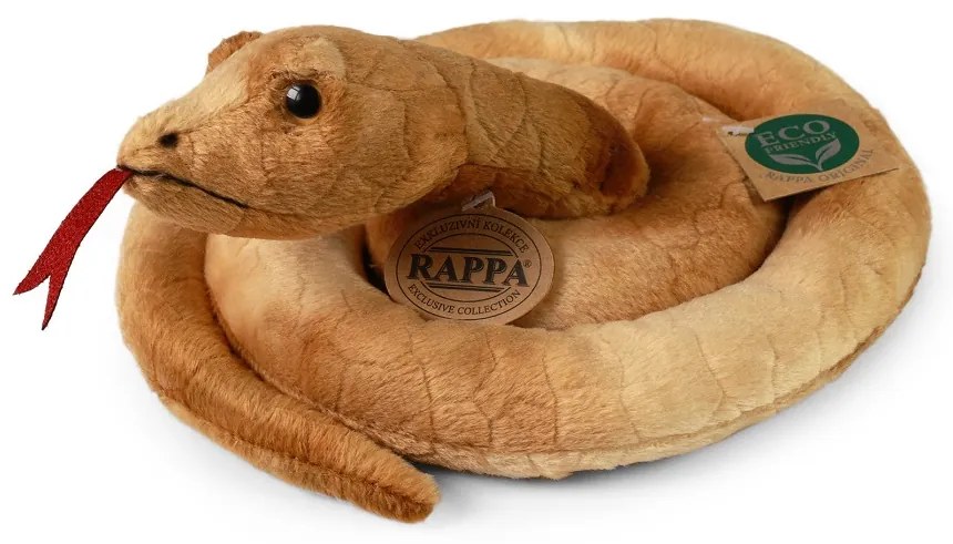 Rappa Plyšový had hnědý 90 cm ECO-FRIENDLY