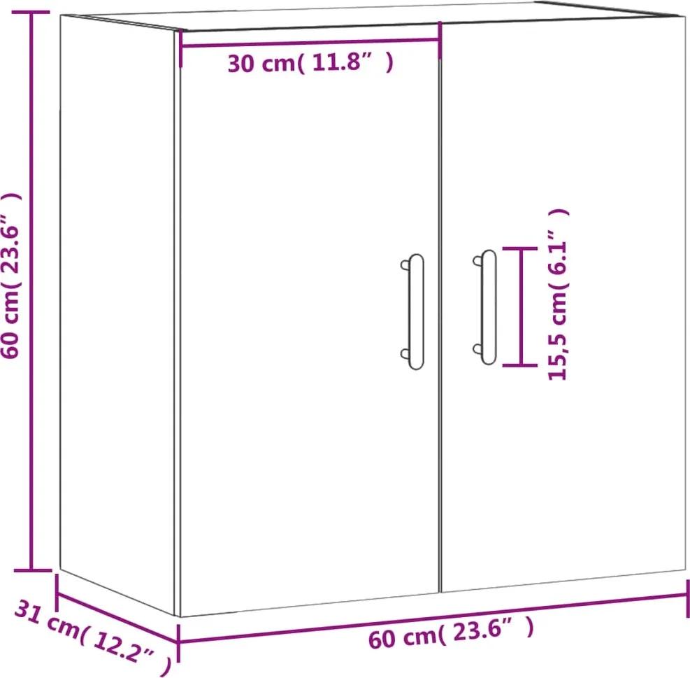 vidaXL Nástěnná skříňka 60 x 31 x 60 cm kompozitní dřevo [829978] Barva: Betonová šedá