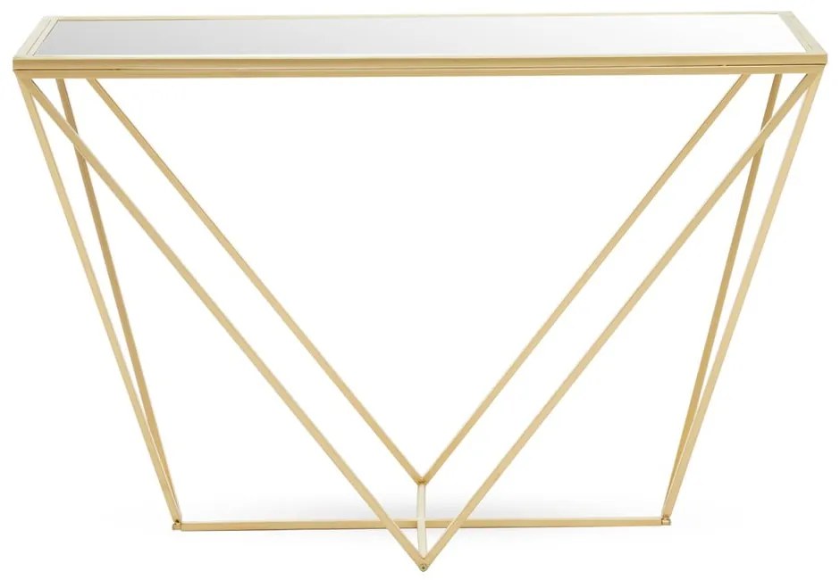 Konzolový stolek se skleněnou deskou ve zlaté barvě 40x120 cm Farran – Premier Housewares