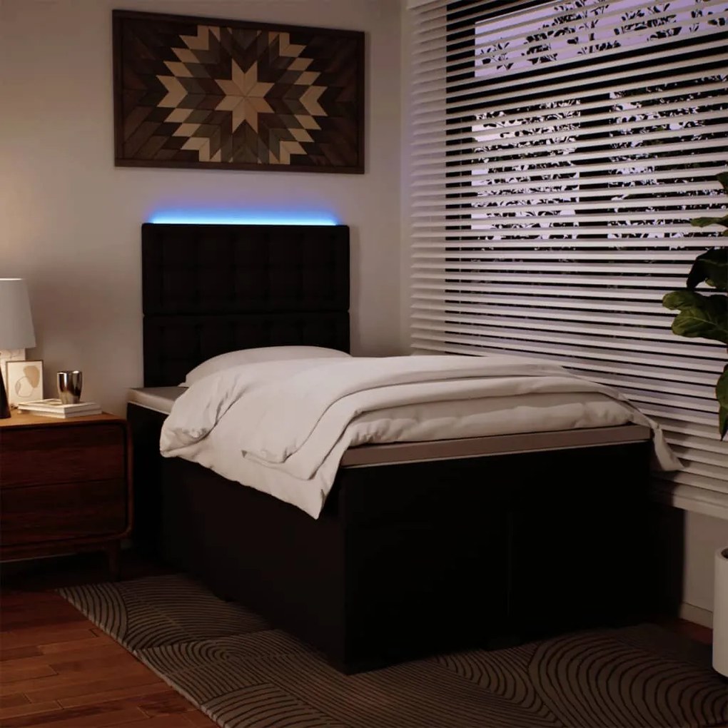 Box spring postel s matrací černá 120 x 200 cm umělá kůže 3293016