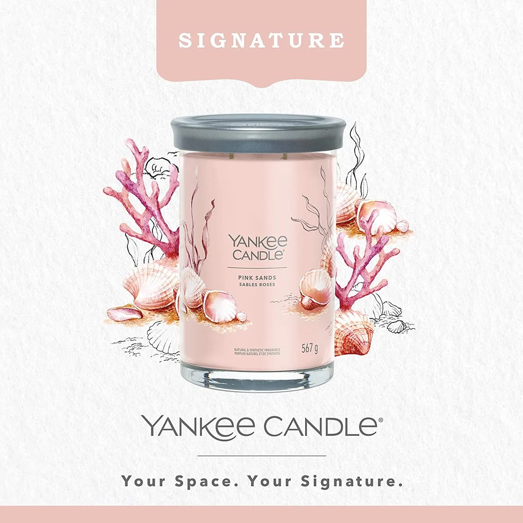 Yankee Candle vonná svíčka Signature Tumbler ve skle velká Pink Sands™  567 g