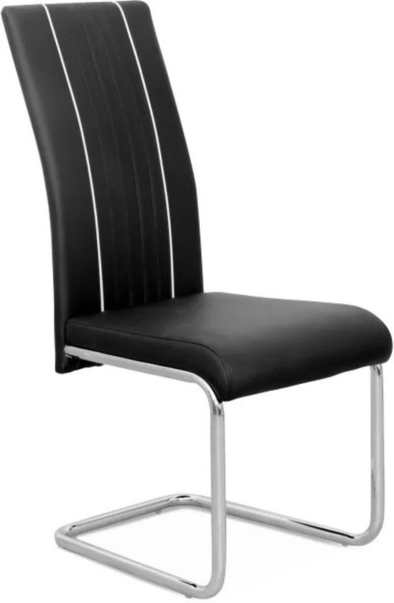 Židle, černá / bílá + chrom, LESANA