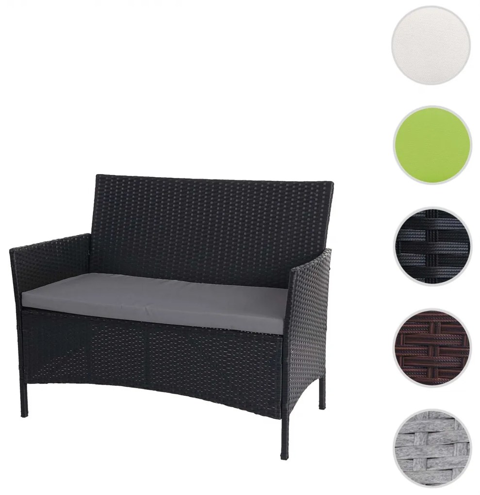 Zahradní lavice Halden - polyratan antracit, potah antracit